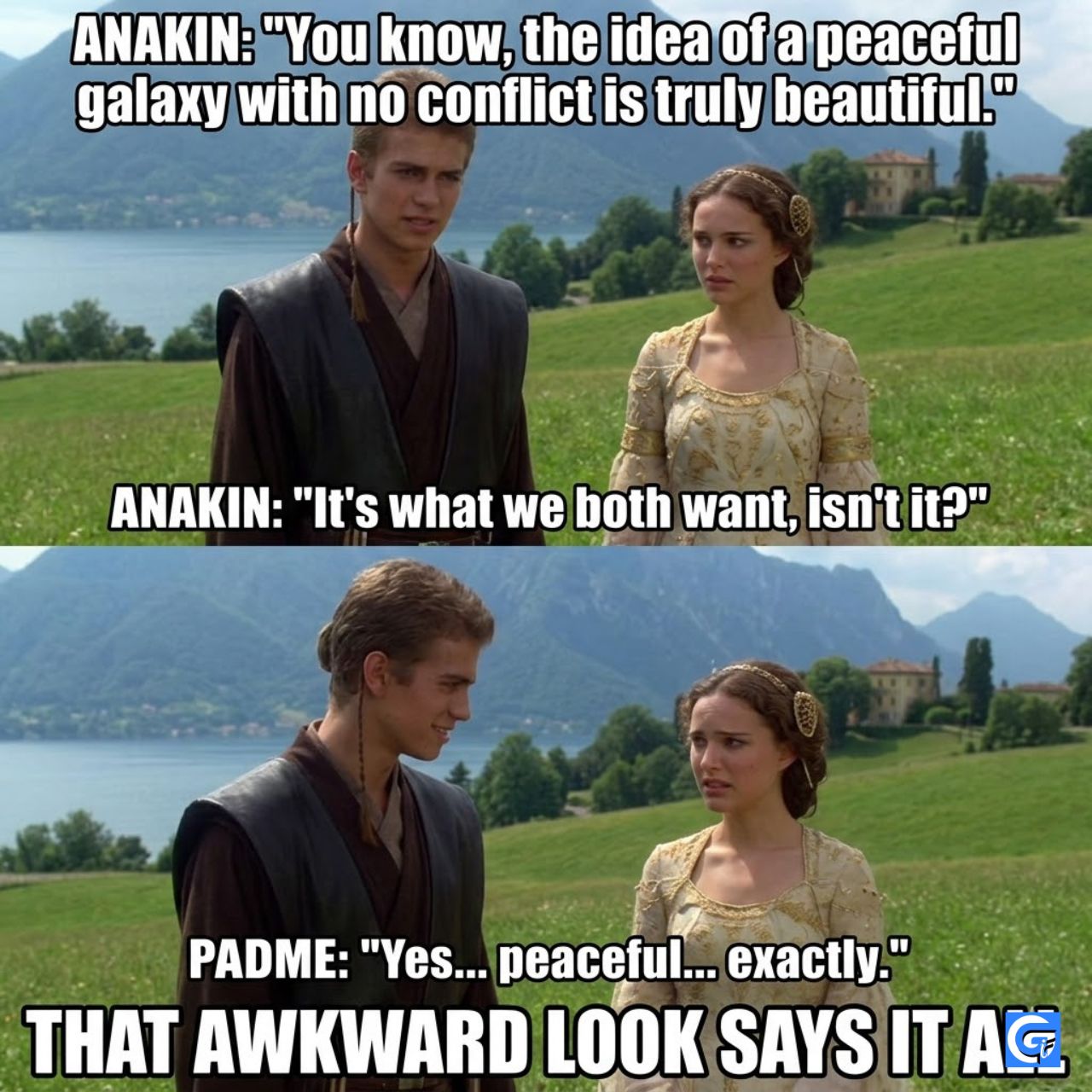 Anakin Padmé Meme Gifs & Templates: The Ultimate Awkward Silence Moment ...
