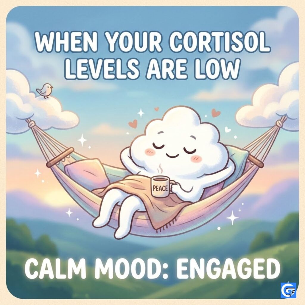 Cortisol Level Low Meme GIFs & Images – When Stress Takes a Day Off ...